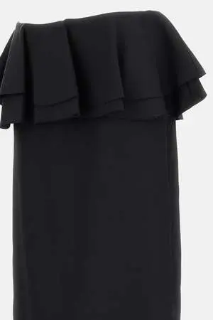 Plan C Midi Skirt With Waist Ruffle