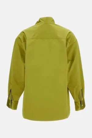 Plan C Duchess Satin Shirt With An Asymmetric Scarf Collar