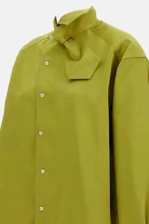 Plan C Duchess Satin Shirt With Asymmetric Scarf Collar