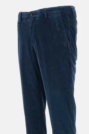 BRIGLIA 1949 Ribbed Cotton Corduroy Trousers - Blue
