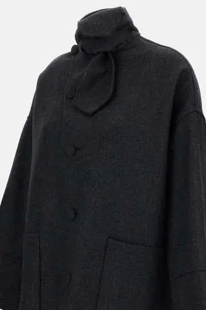 Plan C Wool Jacket With A Scarf Collar