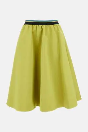 Plan C Flared Duchesse Satin Skirt