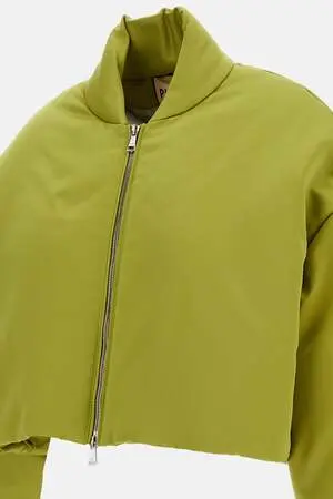 Plan C Short Duchesse Satin Bomber Jacket