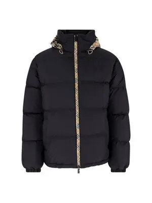 Burberry Ambleside Down Jacket With Signature Check Finishes