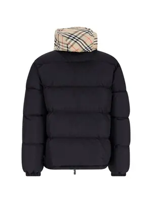 Burberry Ambleside Down Jacket With Signature Check Finishes