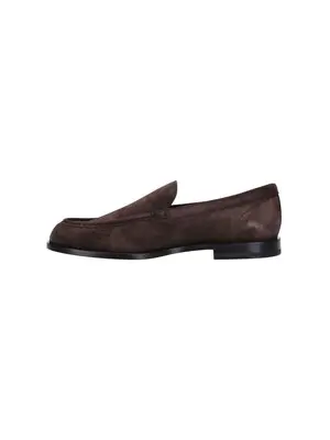 TOD'S Suede Loafers With Raised Stitching