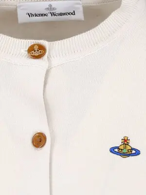 VIVIENNE WESTWOOD Crop Cardigan "orb - White