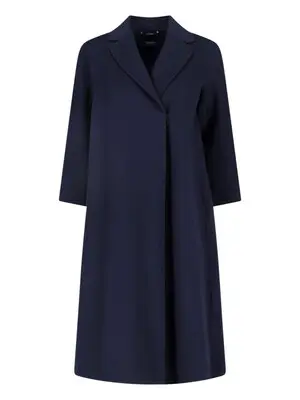 Max Mara Coat In Virgin Wool Drap Blue