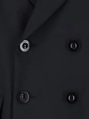 Sacai Double-breasted Twill Blazer With Zipper Accents - Black
