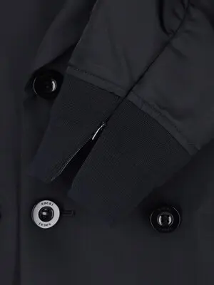 Sacai Double-breasted Twill Blazer With Zipper Accents - Black