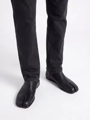 MAISON MARGIELA Suede Slip-on Tabi Low Shoes - Black