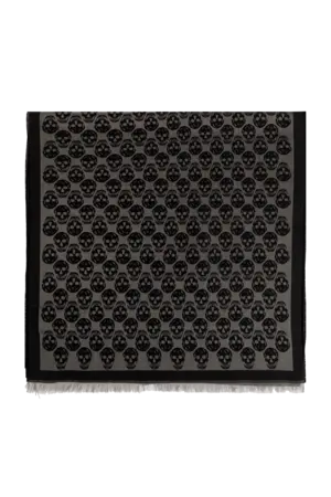 Alexander McQueen Scarf With Print - Grey