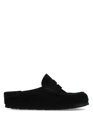 BIRKENSTOCK Naples Wrapped" Suede Mule Loafers - Black