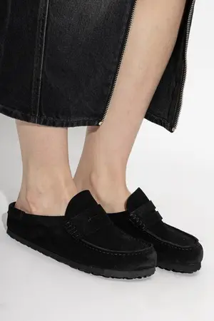 BIRKENSTOCK Naples Wrapped" Suede Mule Loafers - Black