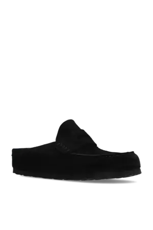 BIRKENSTOCK Naples Wrapped" Suede Mule Loafers - Black
