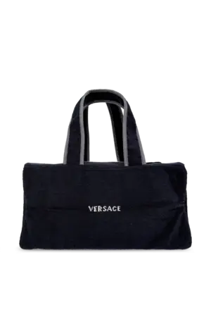 Versace Terry Cotton Gym Bag With Medusa Head Embroidery - Navy Blue