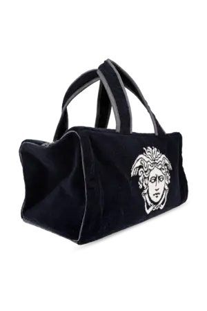 Versace Terry Cotton Gym Bag With Medusa Head Embroidery - Navy Blue