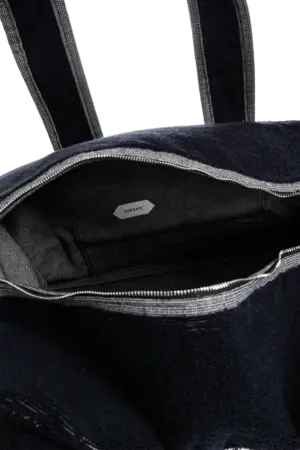 Versace Terry Cotton Gym Bag With Medusa Head Embroidery - Navy Blue