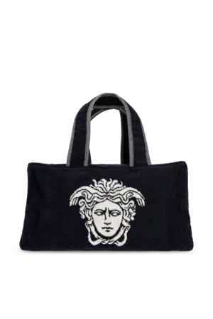 Versace Terry Cotton Gym Bag With Medusa Head Embroidery - Navy Blue