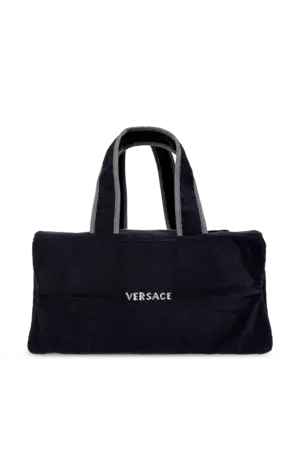 Versace Terry Cotton Gym Bag With Medusa Head Embroidery - Navy Blue