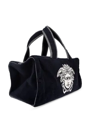Versace Terry Cotton Gym Bag With Medusa Head Embroidery - Navy Blue