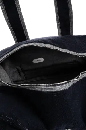 Versace Terry Cotton Gym Bag With Medusa Head Embroidery - Navy Blue