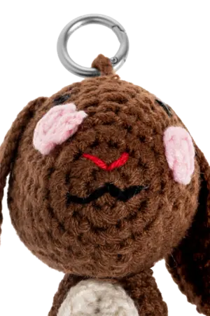 Munthe Vamke" Crochet Bunny Keychain - Brown
