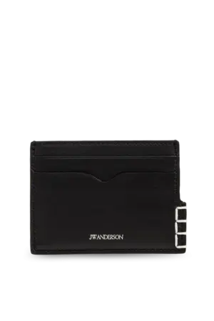 JW Anderson Leather Cardholder With Logo - Black