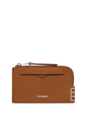 JW Anderson Leather Cardholder With Logo - Brown