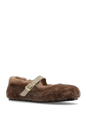 BIRKENSTOCK Santa Clarita" Ballerina Flats With Old Gold-tone Buckle - Brown