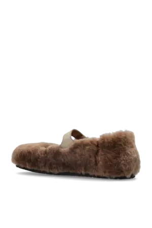 BIRKENSTOCK Santa Clarita" Ballerina Flats With Old Gold-tone Buckle - Brown
