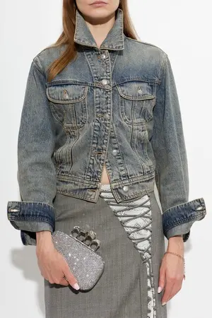 Alexander McQueen Crystal Embellished Knuckle Clutch