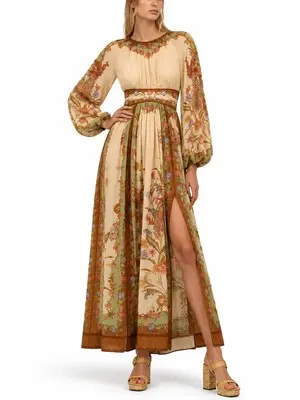 Zimmermann Indra" Maxi Dress With Floral Print - Multicolour