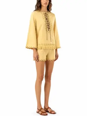 Zimmermann Blouse With Fringe Detailing