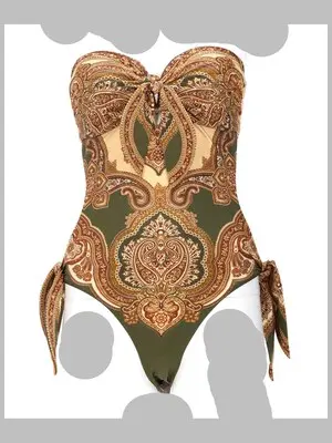 Zimmermann Costume Intero "mahon" Con Dettaglio Foulard