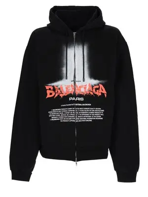 Balenciaga Paris" Printed Zip-up Hoodie