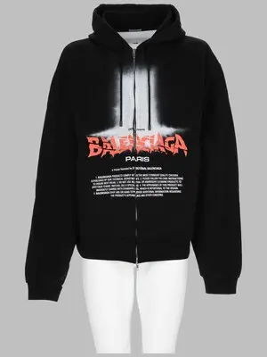 Balenciaga Paris" Printed Zip-up Hoodie