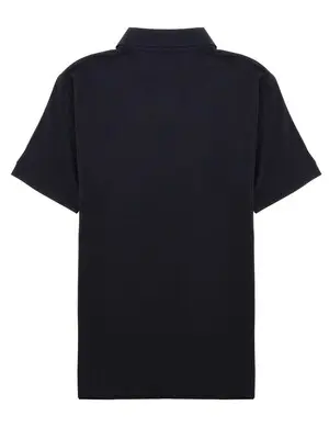 Giorgio Armani Polo In Jersey Di Viscosa Stretch - Blue