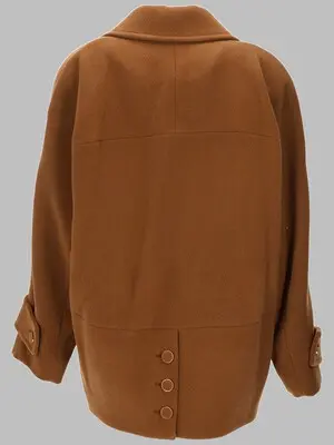 Chloé Double-breasted Wool Short Coat - Beige