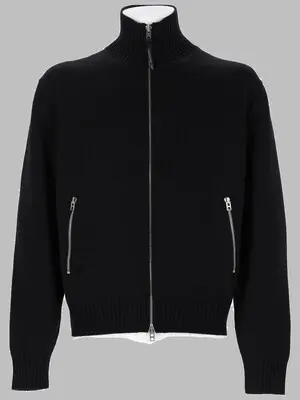 TOM FORD Merino Wool Zip-up Knit With Patch Details