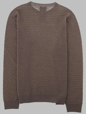 Giorgio Armani Virgin Wool Crewneck Sweater - Beige