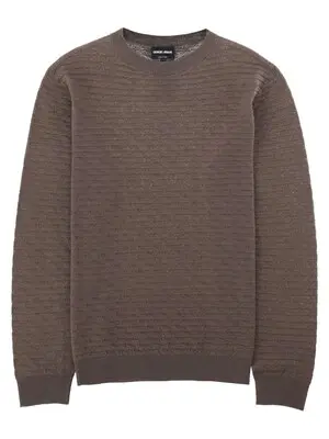 Giorgio Armani Virgin Wool Crewneck Sweater - Beige