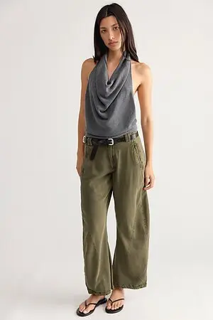 GEEL Vega Cowl Neck Top - Charcoal