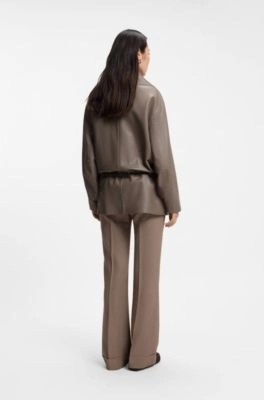 BOSS Parka-style Jacket In Leather