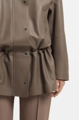 BOSS Parka-style Jacket In Leather
