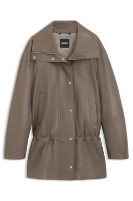 BOSS Parka-style Jacket In Leather