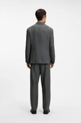 Hugo Modern-fit Suit Jacket In Herringbone Fabric