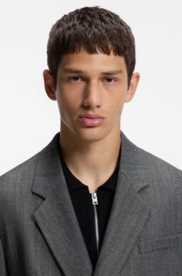 Hugo Modern-fit Suit Jacket In Herringbone Fabric
