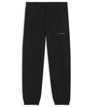 Hugo Relaxed-fit Cotton Jogger Pants With Streetwear Logo - Black