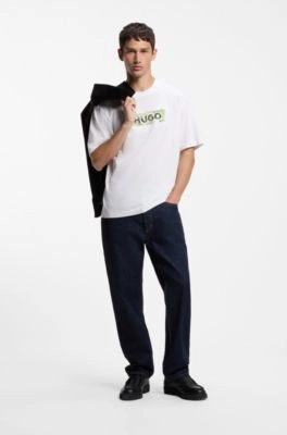 Hugo Cotton T-shirt With Embroidered Logo Artwork